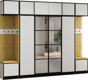 Šatní skříň s nástavcem EDEN 17 bílý + žlutý