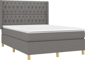 Box spring postel s matrací tmavě šedý 140 x 190 cm textil 3132226