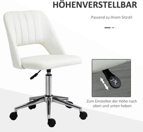 Otočná židle Vinsetto béžová, výškově nastavitelná kancelářská židle do obývacího pokoje a ke stolu, kompaktní, ergonomická a moderní | Aosom.de
