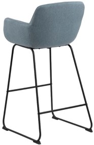 Scandi Světle modrá látková barová židle Tara 76 cm