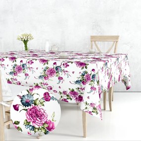 Ervi bavlněný ubrus na stůl obdélníkový - Fialové květy