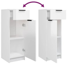 Koupelnová skříňka lesklá bílá 32 x 34 x 90 cm kompozitní dřevo - Default Title