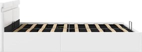 Rám postele LED s úložným prostorem bílý umělá kůže 180x200 cm 285551