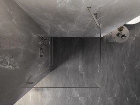 Mexen Lunar-B, výklopný sprchový kout levý 100 x 100 cm, 8mm čiré sklo, ocelový profil, 832-100-100-97-00-L