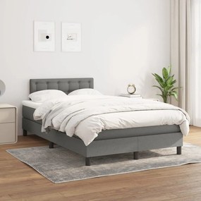 vidaXL Box spring postel s matrací 120x200 cm textil [3140366] Barva: Tmavě šedá