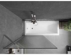 Mexen Next, vanová zástěna 1-křídlová 90 x 150 cm, fixní křídlo, 6 mm sklo s pruhy, chromový profil, 895-090-000-00-09-01