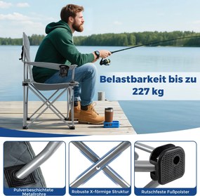 Costway Sada 2 skládacích kempinkových židlí s chladicí taškou a držákem nápojů