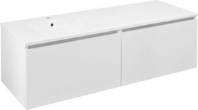 Sapho Lorea - Umyvadlová skříňka 140x46x52 cm, 2x zásuvka, levá, matná bílá LE070-3131-L-04