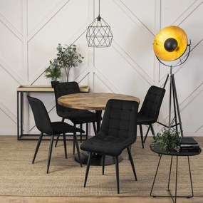 Kulatý jídelní stůl LINO 100 cm dub rustikální/černý