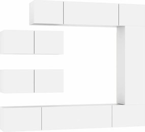 7dílný set TV skříněk bílý kompozitní dřevo 3114558