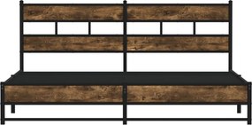 Kovový rám postele bez matrace kouřový dub 193 x 203 cm 3308488