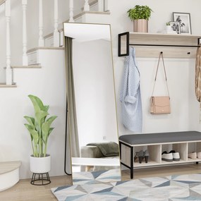 HOMCOM Velké obdélníkové zrcadlo ve full-length provedení, 50 x 160 cm - stojací, na stěnu nebo opřené o zeď - do ložnice, obývacího pokoje a šatny, z