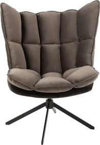 Tmavě šedé sametové relaxační křeslo Chair Relax Bubby Grey - 78*73*92cm