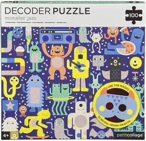 Petit Collage Puzzle příšerky 100 ks s 3D brýlemi / 100 dílků / od 4 l
