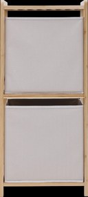 Bambusový regál TIDY se dvěma látkovými boxy, 34,7 x 33 x 77,5 cm