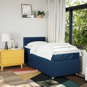 Box spring postel s matrací modrá 100 x 200 cm textil 3289680