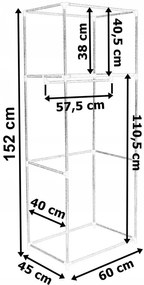 Šatní skříň FELA tmavě hnědá