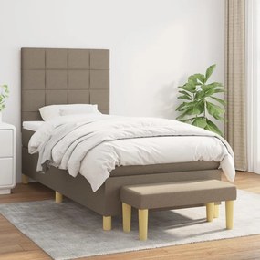 Box spring postel s matrací taupe 90x200 cm textil 3137129