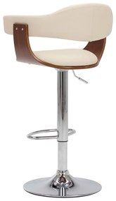 vidaXL Marketos Barové stoličky 2 ks krémové ohýbané dřevo a umělá kůže