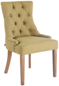 Jídelní židle Aberdeen ~ látka, dřevěné nohy antik světlé - Zelená