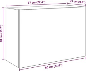 vidaXL Koupelnová nástěnná skříňka 60 x 25 x 40 cm kompozit [860070] Barva: Staré dřevo
