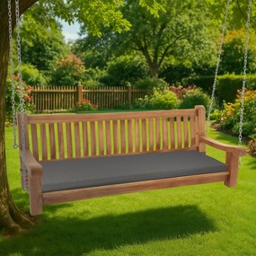 Houpací lavice Joyce s sedací polštář 180 cm + teak – tmavě šedá