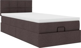 Osmanský rám postele s matrací tmavě šedá 90x190cm textil 3312273