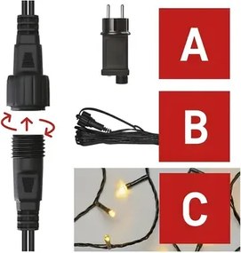 Emos D1AW01 CONNECT / Startovací řetěz s napájením / 100 LED / 10 m /