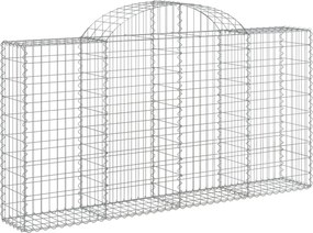 Klenuté gabionové koše 4 ks 200x30x100/120cm pozinkované železo 3146112