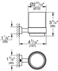 Grohe Essentials Cube - Pohár s držákem, chrom 40755001