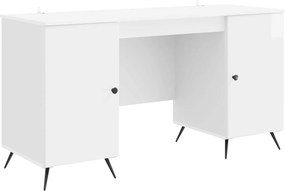 Stůl Bílá s vysokým leskem 142,5 x 50 x 75 cm Kompozitní dřevo 3414634