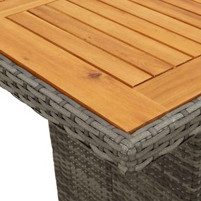 7dílný zahradní bistro set s poduškami šedý polyratan 3277163