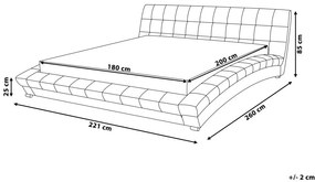 Čalouněná vodní postel 180 x 200 cm šedá LILLE Beliani