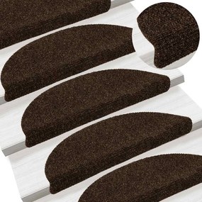 Schodové rohože samolepicí 20 ks 56 x 17 x 3 cm hnědé půlkulaté 3365674