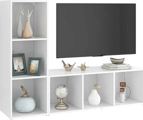TV skříňky 2 ks bílé 107 x 35 x 37 cm dřevotříska 3079934