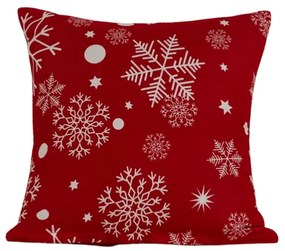 Povlak na polštář z mikrovlákna SNOWFALL 45x45 cm, červený
