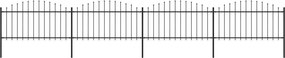 vidaXL Zahradní plot s hroty ocel (1,25–1,5) x 6,8 m černý [277733]