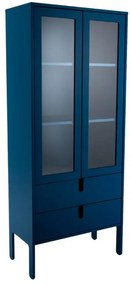 OnaDnes -20% Matně petrolejově modrá lakovaná vitrína Tenzo Uno 178 x 76 cm