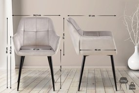Konferenční židle Emia samet – světle šedá