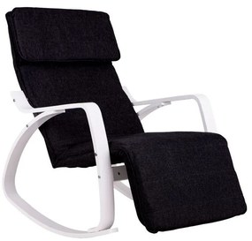 modernHOME Houpací křeslo chaise lounge, bílá/černá
