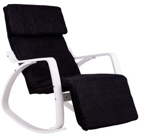 modernHOME Houpací křeslo chaise lounge, bílá/černá TXRC-03 WHITE