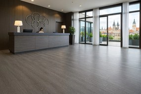 PVC podlaha - lino Flexar Nerok 1430 Oak Select Dark Grey, na mieru, šíře 2m,4m, šedá, bez podkladu, chodba / predsieň, Gerflor
