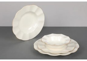 Jídelní sada 24 ks bílá/zlatá/porcelán