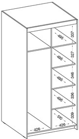 FN Skříň Enja 2D/2 zrcadla dub sonoma