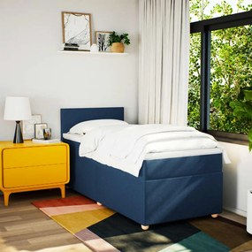 Box spring postel s matrací modrá 80x200 cm textil 3286506