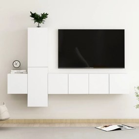 5dílný set TV skříněk bílý kompozitní dřevo 3078653