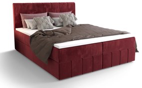 Manželská postel Boxspring 140 cm Barack Comfort (bordó) (s matrací a úložným prostorem). 1055784
