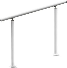 Venkovní zábradlí, 0,9 m, 86,4 cm Bílé na schody nastavitelné od 0 do 60 stupňů