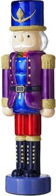 X-MAS LED Louskáček skleněný 30 cm - fialová