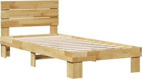 Rám postele s čelem bez matrace 75x190 cm Dubový masiv 3315727